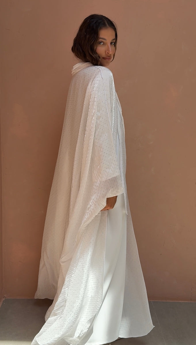 White Rhinestone abaya – MUSE